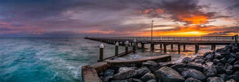Mordialloc Pier Sunset Panorama Oscar John Photo Art