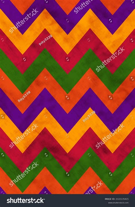 Zig Zag Lines Rainbow Fabric Texture Stock Illustration 2122135415
