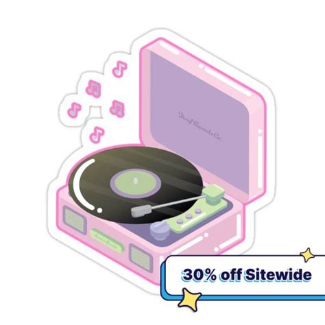 Cute Record Player Aesthetic Sticker For Sale By Rubyturtle101