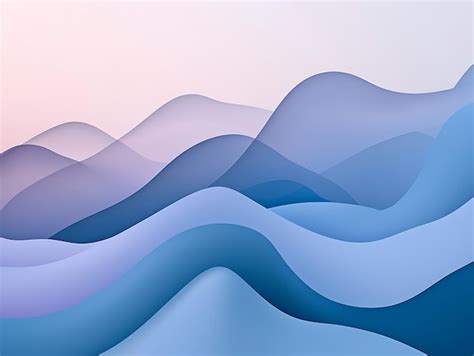 Abstract Fluid Blue Wave Design With Soft Gradients And Smooth Curves Creating A Calm Minimalist