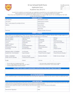 St Ivo 6th Form Application Fill Out And Sign Printable Pdf Template