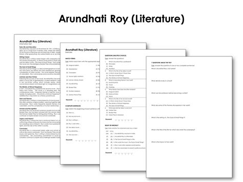 Arundhati Roy Literature Made By Teachers