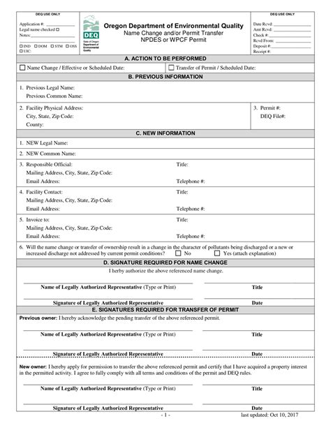 Oregon Trip Permit Template