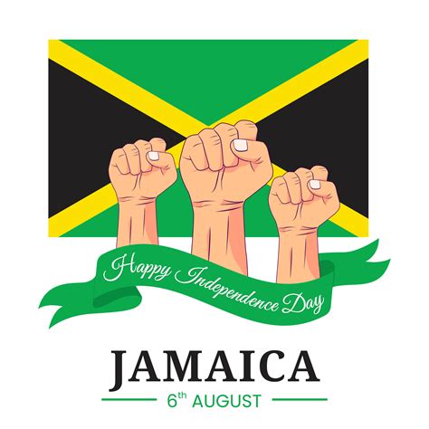 Vector Graphic Of Happy Jamaica Independence Day For Greeting Card With