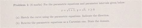 Problem 1 6 Marks For The Parametric Studyx