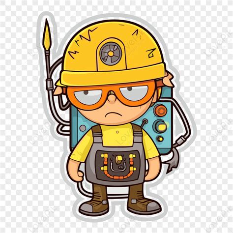 卡通礦工悲傷剪貼畫 向量貼紙eps圖案素材免費下載，可愛卡通圖片，尺寸4267 × 4267px Lovepik