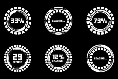 Hud Futuristic Loading Bar And Progress Circle Design Elements 48832424 Vector Art At Vecteezy