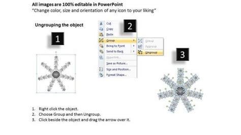 7 Stages Diverging Arrows Schematic Diagram Charts And Networks