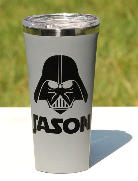 Darth Vader Personalized Corkcicle Tumbler Matte Gray Triple Wall