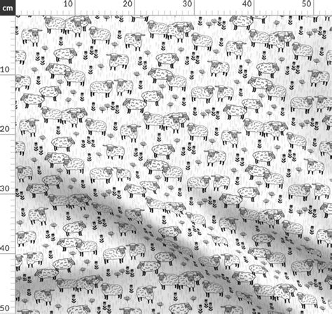 Sheep Fabric Field Of Sheep Wool Spoonflower
