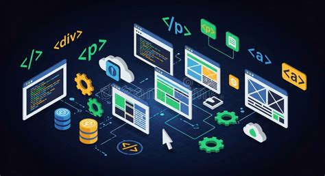 Isometric Ui Development Stock Illustrations 3765 Isometric Ui
