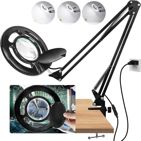 Hitti 10x Long Magnifying Glass With Light And Stand 2200 Lumens