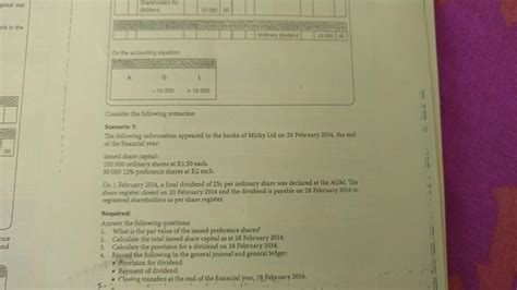 Solved Consider The Following Scenarios Scenario 1 The