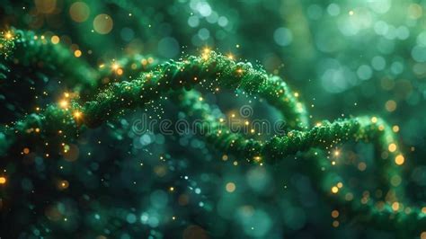 Clean Science Background With Dna And Soft Green Molecular Network