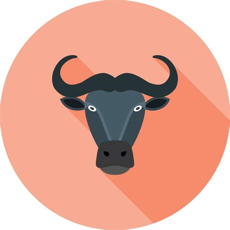Buffalo Face Flat Long Shadow Icon 11232648 Vector Art At Vecteezy
