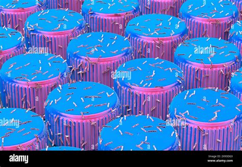 Conceptual Illustration Depicting Plastic Eating Bacteria Consuming