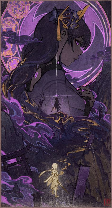 Lumine And Raiden Shogun Genshin Impact Drawn By Reshanims Danbooru