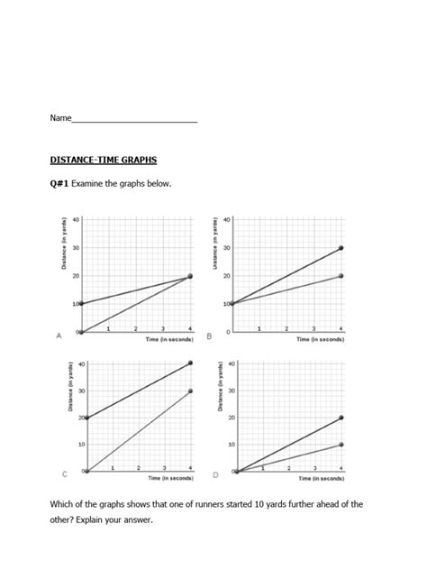 Motion Graphs Worksheet Pdf Speed Acceleration