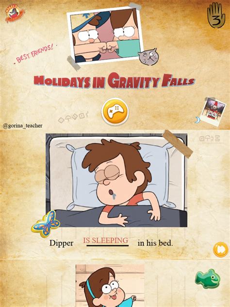 Gravity Falls Present Continuous By Gorina Teacher Pdf