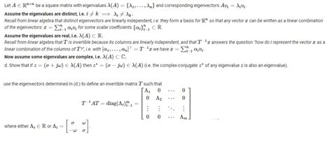 Solved Let A E Rnxn Be A Square Matrix With Eigenvalues