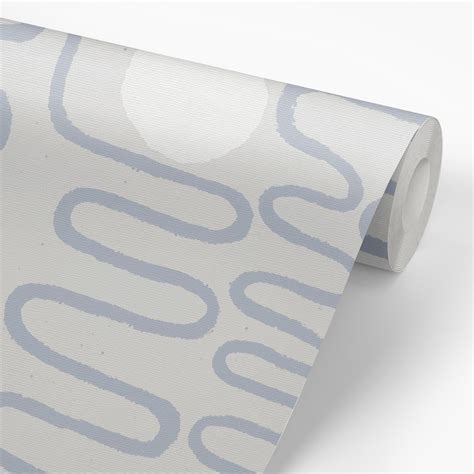 Circle Squiggle Wallpaper Blue Ayara Home