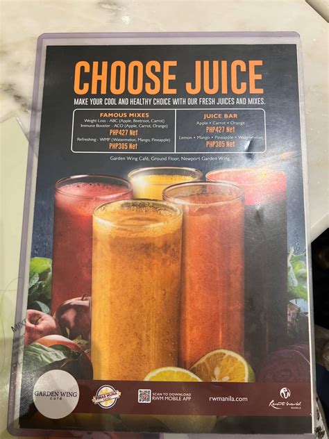 Menu At Garden Wing Cafe Pasay