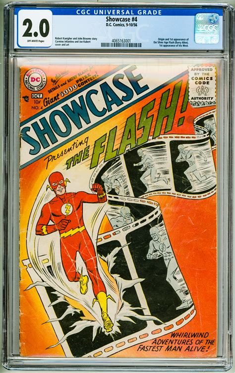 Showcase 4 1956 Cgc 2 0 Ow Pages 1st Appearance Of The Silver Age