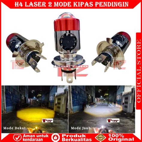 Jual Original H4 Kipas Lampu Led Motor H4 Laser 2 Warna Led H4 Laser Motor Universal Bohlam