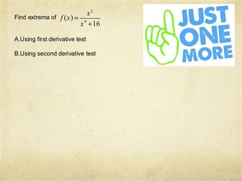 52 First And Second Derivative Test Ppt