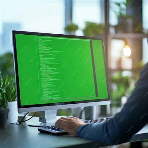 Software Developer Typing Code On A Computer In A Sleek Environment