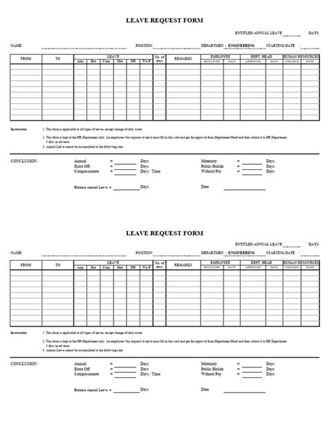 Form Leave Request Logo Baru Pdf Human Resource Management