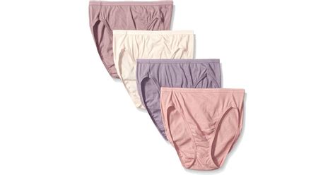 Hanes 4 Pack Hi Cut Panties In Pink Lyst