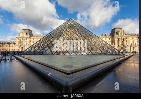 The Louvre Palace Art Gallery Museum And Louvre Pyramid Pyramide Du