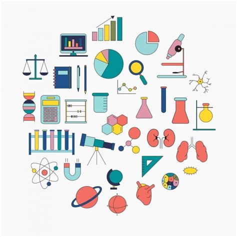 Objects Science Vector Png Images Set Of Science Objects Science