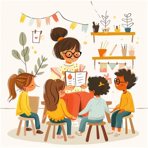 Teacher In Class Illustration Premium Ai Generated Image