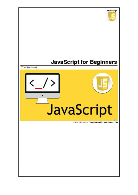 Javascript Notes For Beginners Course Notes 1 What Is A Programming