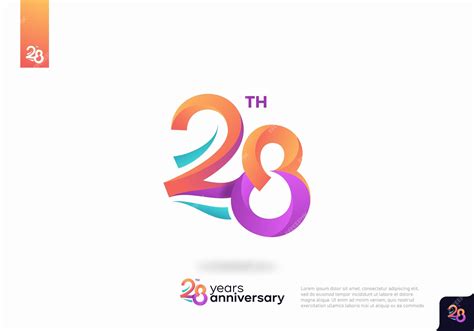 Premium Vector Number 28 Logo Icon Design 28th Birthday Logo Number