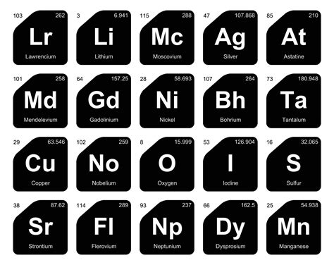 20 Preiodic Table Of The Elements Icon Pack Design 19272882 Vector Art