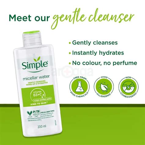 Simple Kind To Skin Micellar Cleansing Water 200ml Arogga Beauty Store
