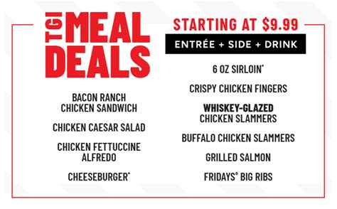 Explore Our Tgi Fridays Friday Lunch Specials Menu