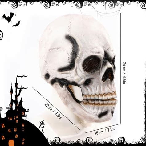 Fonyet Halloween Mask Scary Skull Mask Adult With Movable Jaw Full