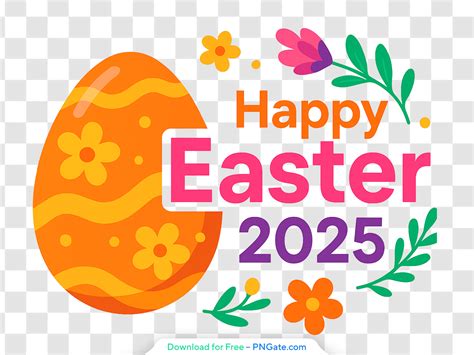 Happy Easter 2025 Colorful Bright Card Free Png Pngate