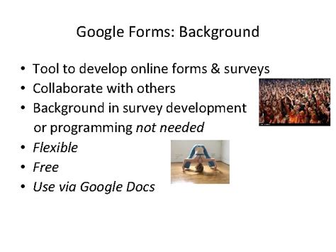 Developing A Survey Using Google Forms Google Forms