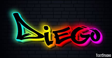Diego Efecto De Texto Y Diseño De Logotipos Nombre