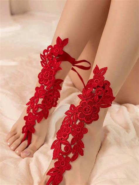 Lace Hollow Ankle Chain Sexy Lingerie Leg Chain Anklet Erotic