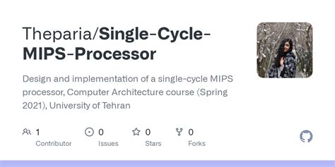 github theparia single cycle mips processor design and