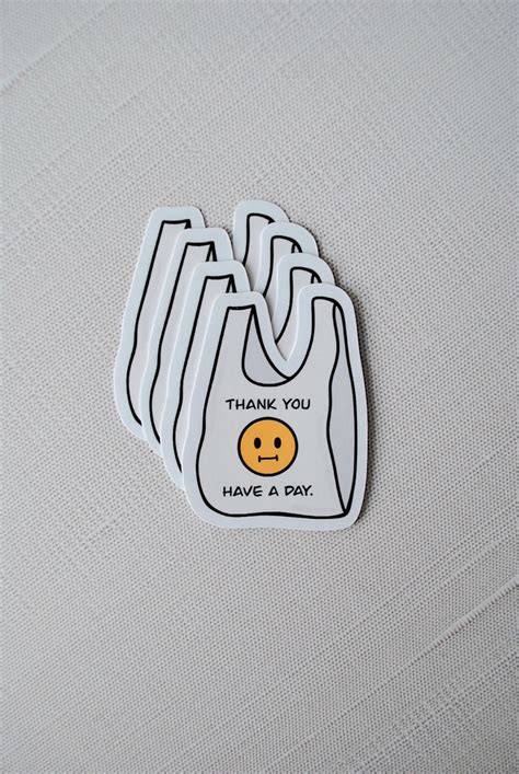 Thank You Plastic Bag Sticker Cute Plastic Bag Sticker Thank You Bag