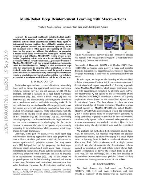 Multi Robot Deep Reinforcement Learning With Macro Actions Deepai
