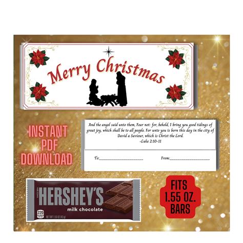 Pdf Candy Wrapper Nativity And Scripture Regular Size 155oz Hersheys