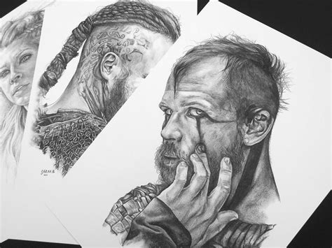 Portrait Ubbe Ragnarsson Vikings Drawing Ubbe Son Of Ragnar Etsy